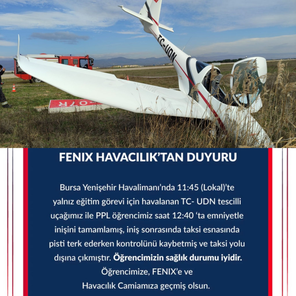Fenix Havacılık'tan Bursa'da Kaza Kırıma Uğrayan Eğitim Uçağına Dair ...